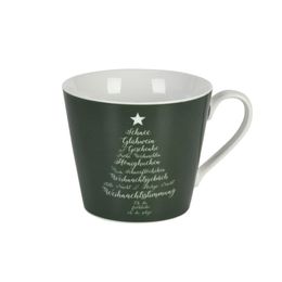 Krasilnikoff Weihnachtliche Happy Cup Tasse Christmas Words gr&uuml;n skandinavische Deko Online Shop