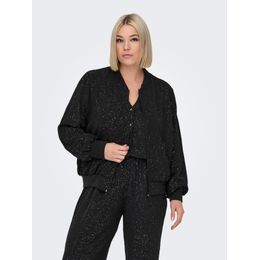 Only sheego Gro&szlig;e Gr&ouml;&szlig;en Blouson, black aop:silver foil details, Gr&ouml;&szlig;e 48 - Damen