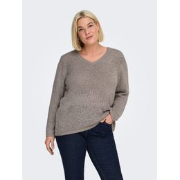 Only sheego Gro&szlig;e Gr&ouml;&szlig;en V-Ausschnitt-Pullover, satellite, Gr&ouml;&szlig;e L - Damen