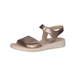 Riemchensandale Caprice "Caprice Sandalen Leder", Damen, Gr. 36, taupe, Leder, Schuhe Riemchensandale