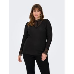 Only sheego Gro&szlig;e Gr&ouml;&szlig;en Langarmshirt, black detail:tone in tone lurex, Gr&ouml;&szlig;e L - Damen