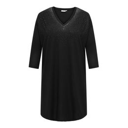 Only sheego Gro&szlig;e Gr&ouml;&szlig;en Jerseykleid, black detail:dusty front, Gr&ouml;&szlig;e M - Damen