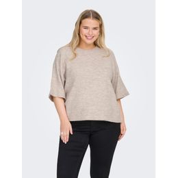 Only sheego Gro&szlig;e Gr&ouml;&szlig;en Strickpullover, pumice stone detail:melange, Gr&ouml;&szlig;e L - Damen