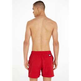 Badeshorts "SF MEDIUM DRAWSTRING", Herren, Gr. S (48), N-Gr, rot (primary, rot), Microfaser, Polyamid, Tommy Hilfiger Swimwear, unifarben, Badehosen Badeshorts, mit Tommy Hilfiger Markenlabel