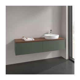 Villeroy & Boch Villeroy und Boch Antao Waschtisch-Unterschrank K38012HL 160x36x50cm, Waschbeckenplattenfarbe warm walnut, leaf green matt lacquer