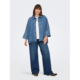 Only sheego Gro&szlig;e Gr&ouml;&szlig;en Jeansbluse, medium blue denim, Gr&ouml;&szlig;e 48 - Damen