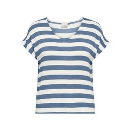 Only sheego Gro&szlig;e Gr&ouml;&szlig;en V-Shirt, infinity stripes:cloud dancer, Gr&ouml;&szlig;e L - Damen