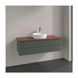 Villeroy & Boch Villeroy und Boch Antao Waschtisch-Unterschrank K21112HL 120x36x50cm, Waschbeckenplattenfarbe warm walnut, leaf green matt lacquer