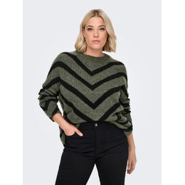Only sheego Gro&szlig;e Gr&ouml;&szlig;en Strickpullover, lizard detail:w /black, Gr&ouml;&szlig;e L - Damen