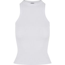 Tanktop Urban Classics "Urban Classics Damen Ladies Racer Back Rib Top", Damen, Gr. XL, wei&szlig;, 95% Baumwolle, 5% Elasthan, unifarben, normal, Tops Tanktop