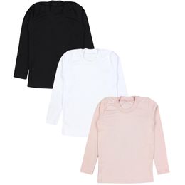 Unterhemd TUPTAM "Langarmshirt M&auml;dchen Langarmshirt 3er Pack", M&auml;dchen, Gr. 110, N-Gr, schwarz (3er pack schwarz, wei&szlig;, pudderrosa), Obermaterial: 100% Baumwolle CO., Unterhemden Unterhemd
