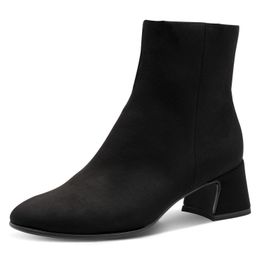 Stiefelette Tamaris, Damen, Gr. 38, schwarz, Textil, Veloursleder, unifarben, Schuhe Stiefelette, Blockabsatz, Partystiefelette in veganer Verarbeitung