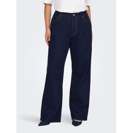 Only sheego Gro&szlig;e Gr&ouml;&szlig;en Weite Jeans, dark blue denim detail:rinse, Gr&ouml;&szlig;e 44 - Damen