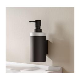 HEWI Seifenspender Desinfektionsmittelspender mit Halter 162.06.11165DC schwarz matt, Kristallglas, 200 ml