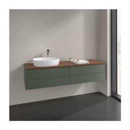 Villeroy & Boch Villeroy und Boch Antao Waschtisch-Unterschrank K26012HL 160x36x50cm, Waschbeckenplattenfarbe warm walnut, leaf green matt lacquer