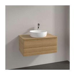 Villeroy & Boch Villeroy und Boch Antao Waschtisch-Unterschrank K19151HN 80x36x50cm, Hahnloch, Waschbeckenplattenfarbe honey oak, honey oak