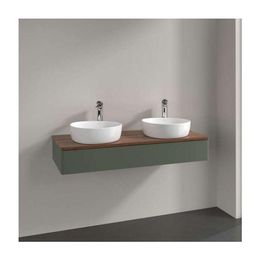 Villeroy & Boch Villeroy und Boch Antao Waschtisch-Unterschrank K13012HL 120x19x50cm, Waschbeckenplattenfarbe warm walnut, leaf green matt lacquer