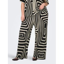 Only sheego Gro&szlig;e Gr&ouml;&szlig;en Schlupfhose, black aop:oatmeal graphic, Gr&ouml;&szlig;e M - Damen