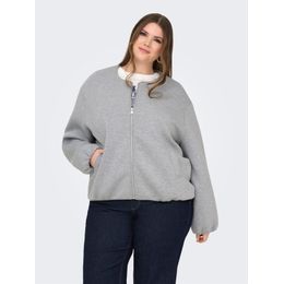 Only sheego Gro&szlig;e Gr&ouml;&szlig;en Blouson, medium grey melange, Gr&ouml;&szlig;e L - Damen