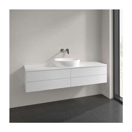 Villeroy & Boch Villeroy und Boch Antao Waschtisch-Unterschrank L25150GF mit Beleuchtung, 4 Ausz&uuml;ge, 1600 x 360 x 500 mm, Front mit Struktur, Glossy White Lacquer / Glossy White Lacquer