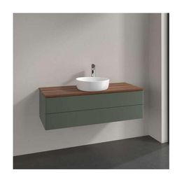 Villeroy & Boch Villeroy und Boch Antao Waschtisch-Unterschrank K21012HL 120x36x50cm, Waschbeckenplattenfarbe warm walnut, leaf green matt lacquer