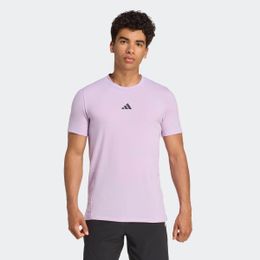 T-Shirt adidas Performance "DESIGNED FOR TRAINING WORKOUT", Herren, Gr. S, powder plum, Obermaterial: 81% Polyester, 14% Lyocell, 5% Elasthan, Rundhals, Shirts T-Shirt