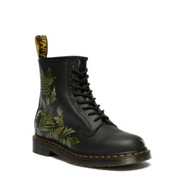 Schn&uuml;rboots Dr. Martens "1460", Damen, Gr. 36, schwarz, gr&uuml;n, Synthetik, bedruckt, Schuhe Schn&uuml;rboots, Blockabsatz, Schn&uuml;rstiefelette mit floralem Kontrast-Print