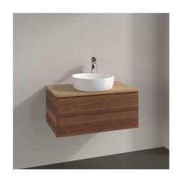 Villeroy & Boch Villeroy und Boch Antao Waschtisch-Unterschrank K19151HM 80x36x50cm, Hahnloch, Waschbeckenplattenfarbe honey oak, warm walnut