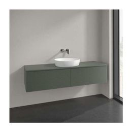 Villeroy & Boch Villeroy und Boch Antao Waschtisch-Unterschrank L36150HL mit Beleuchtung, 2 Ausz&uuml;ge, 1600 x 360 x 500 mm, Front mit Struktur, Leaf Green Matt Lacquer / Leaf Green Matt Lacquer