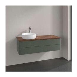 Villeroy & Boch Villeroy und Boch Antao Waschtisch-Unterschrank K22112HL 120x36x50cm, Waschbeckenplattenfarbe warm walnut, leaf green matt lacquer