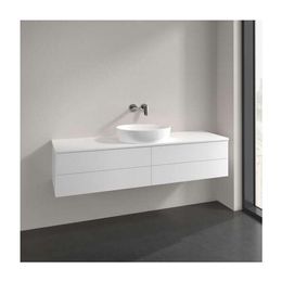 Villeroy & Boch Villeroy und Boch Antao Waschtisch-Unterschrank L25050MT mit Beleuchtung, 4 Ausz&uuml;ge, 1600 x 360 x 500 mm, Front ohne Struktur, White Matt Lacquer / White Matt Lacquer