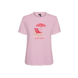 V&eacute;ro Moda Kurzarmshirt VERO MODA "VMSIANE FRANCIS SS TOP BOX JRS", Damen, Gr. XS, pink, a, boo print:endless summer, Jersey, Obermaterial: 100% Baumwolle, bedruckt, regular fit normal, Rundhals, Shirts, Baumwolle, regular fit