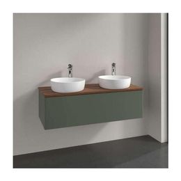 Villeroy & Boch Villeroy und Boch Antao Waschtisch-Unterschrank K35012HL 120x36x50cm, Waschbeckenplattenfarbe warm walnut, leaf green matt lacquer