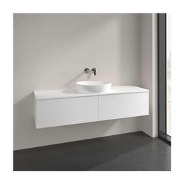 Villeroy & Boch Villeroy und Boch Antao Waschtisch-Unterschrank L36150MT mit Beleuchtung, 2 Ausz&uuml;ge, 1600 x 360 x 500 mm, Front mit Struktur, White Matt Lacquer / White Matt Lacquer
