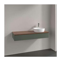 Villeroy & Boch Villeroy und Boch Antao Waschtisch-Unterschrank K12012HL 120x19x50cm, Waschbeckenplattenfarbe warm walnut, leaf green matt lacquer