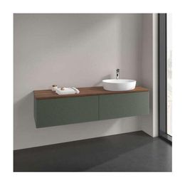 Villeroy & Boch Villeroy und Boch Antao Waschtisch-Unterschrank K38112HL 160x36x50cm, Waschbeckenplattenfarbe warm walnut, leaf green matt lacquer