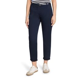 Chinohose Betty Barclay "Damen unifarben", Damen, Gr. 42, Normalgr&ouml;&szlig;en, dunkelblau, Obermaterial: 97% Baumwolle, 3% Elasthan, relaxed fit 7/8-L&auml;nge, Hosen Chinohose