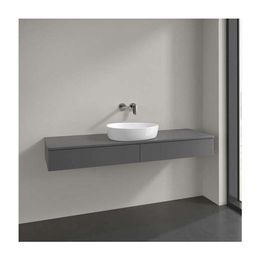 Villeroy & Boch Villeroy und Boch Antao Waschtisch-Unterschrank L14050GK mit Beleuchtung, 2 Ausz&uuml;ge, 1600 x 190 x 500 mm, Front ohne Struktur, Anthracite Matt Lacquer / Anthracite Matt Lacquer