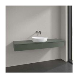 Villeroy & Boch Villeroy und Boch Antao Waschtisch-Unterschrank L14050HL mit Beleuchtung, 2 Ausz&uuml;ge, 1600 x 190 x 500 mm, Front ohne Struktur, Leaf Green Matt Lacquer / Leaf Green Matt Lacquer