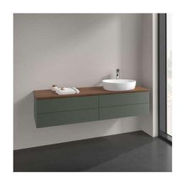 Villeroy & Boch Villeroy und Boch Antao Waschtisch-Unterschrank K27112HL 160x36x50cm, Waschbeckenplattenfarbe warm walnut, leaf green matt lacquer
