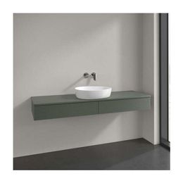 Villeroy & Boch Villeroy und Boch Antao Waschtisch-Unterschrank L14150HL mit Beleuchtung, 2 Ausz&uuml;ge, 1600 x 190 x 500 mm, Front mit Struktur, Leaf Green Matt Lacquer / Leaf Green Matt Lacquer
