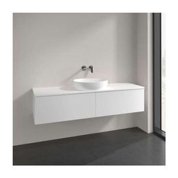 Villeroy & Boch Villeroy und Boch Antao Waschtisch-Unterschrank L36050MT mit Beleuchtung, 2 Ausz&uuml;ge, 1600 x 360 x 500 mm, Front ohne Struktur, White Matt Lacquer / White Matt Lacquer