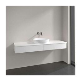 Villeroy & Boch Villeroy und Boch Antao Waschtisch-Unterschrank L14050MT mit Beleuchtung, 2 Ausz&uuml;ge, 1600 x 190 x 500 mm, Front ohne Struktur, White Matt Lacquer / White Matt Lacquer