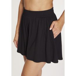Shorts Vivance ACTIVE, Gr. L (44/46), N-Gr, schwarz, Single Jersey, Obermaterial: 95% Viskose, 5% Elasthan, unifarben, Basic, figurumspielend kurz, Hosen Shorts, Rockhosen-Design