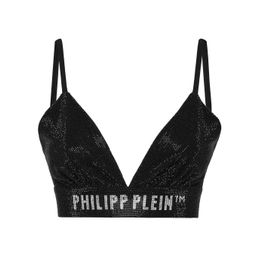 Sport-BH Philipp Plein "Mit Schmucksteinen", Damen, Gr. XS, N-Gr, 02, schwarz, Obermaterial: 100% Glasfaser, 95% Baumwolle, 5% Elasthan, BHs Sport-BH