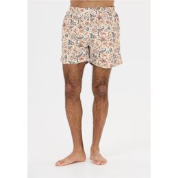 Badeshorts NOU "Justino", Herren, Gr. L, US-Gr&ouml;&szlig;en, braun, rosa, 100% Polyester, bedruckt, Badehosen Badeshorts, mit elastischem Bund und Kordelzug