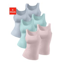 Achselhemd Petite Fleur, Damen, Gr. 36, N-Gr, bunt (blau, ros&eacute;, mint), Feinripp, Obermaterial: 100% Baumwolle, unifarben, k&ouml;rpernah, tiefer Rundhals, Unterhemden, aus reiner Baumwolle, Tanktop, Unterziehshirt