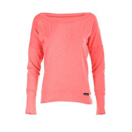 Oversize-Shirt WINSHAPE "Longsleeve WS2", Damen, Gr. XL, rot (neon coral), 48% Baumwolle, 48% Polyester, 4% Elasthan, U-Boot-Ausschnitt, Shirts