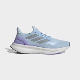 Laufschuh adidas Performance "PUREBOOST 5", Damen, Gr. 40,5, crystal sky, silber metallic, glow lila, Synthetik, Textil, Schuhe Laufschuh