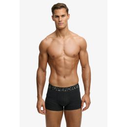 Boxershorts Superdry "TRUNK TRIPLE PACK", Herren, Gr. L, 3 Stk., grau mix, Jersey, Obermaterial: 95% Baumwolle, 5% Elasthan, unifarben, k&ouml;rpernah, Unterhosen
